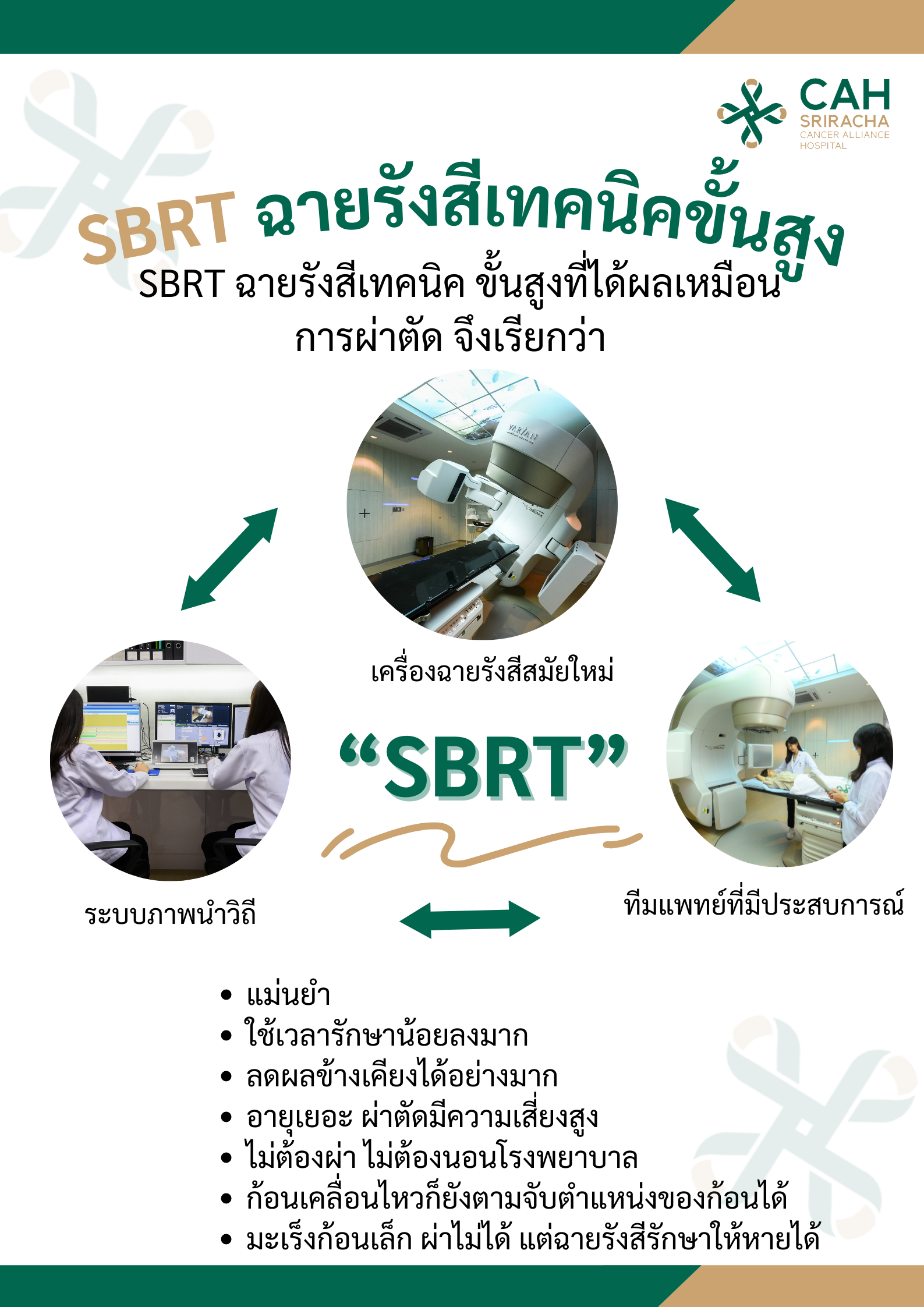 SBRTฉายรังสีเทคนิคขั้นสูง - โรงพยาบาลเฉพาะทางมะเร็งแคนเซอร์อลิอันซ์ ศรีราชา